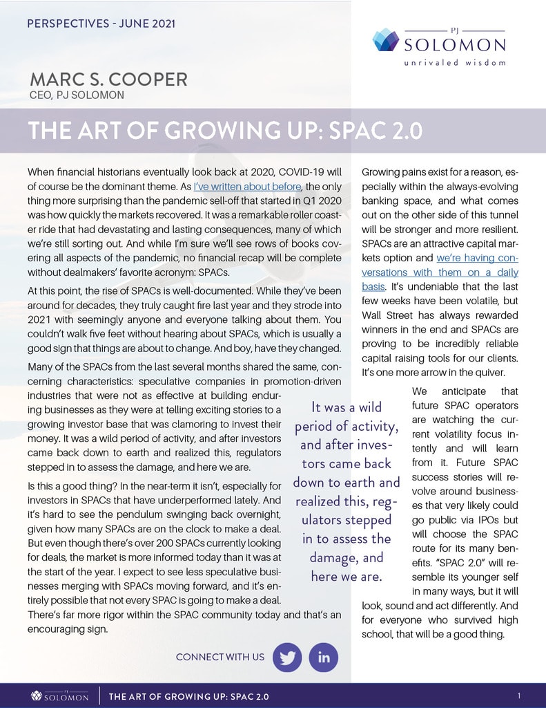 Perspectives - Marc Cooper - June 2021 - Solomon Partners